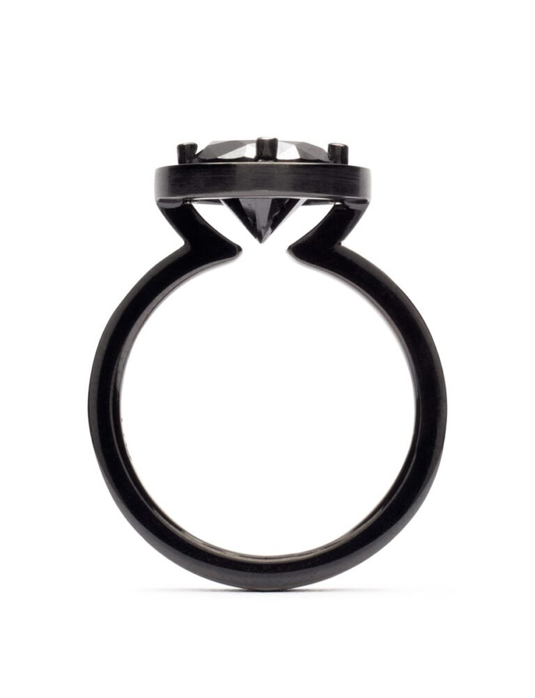 Platinum & Black Dimond Noire Ring | e.g.etal | Melbourne